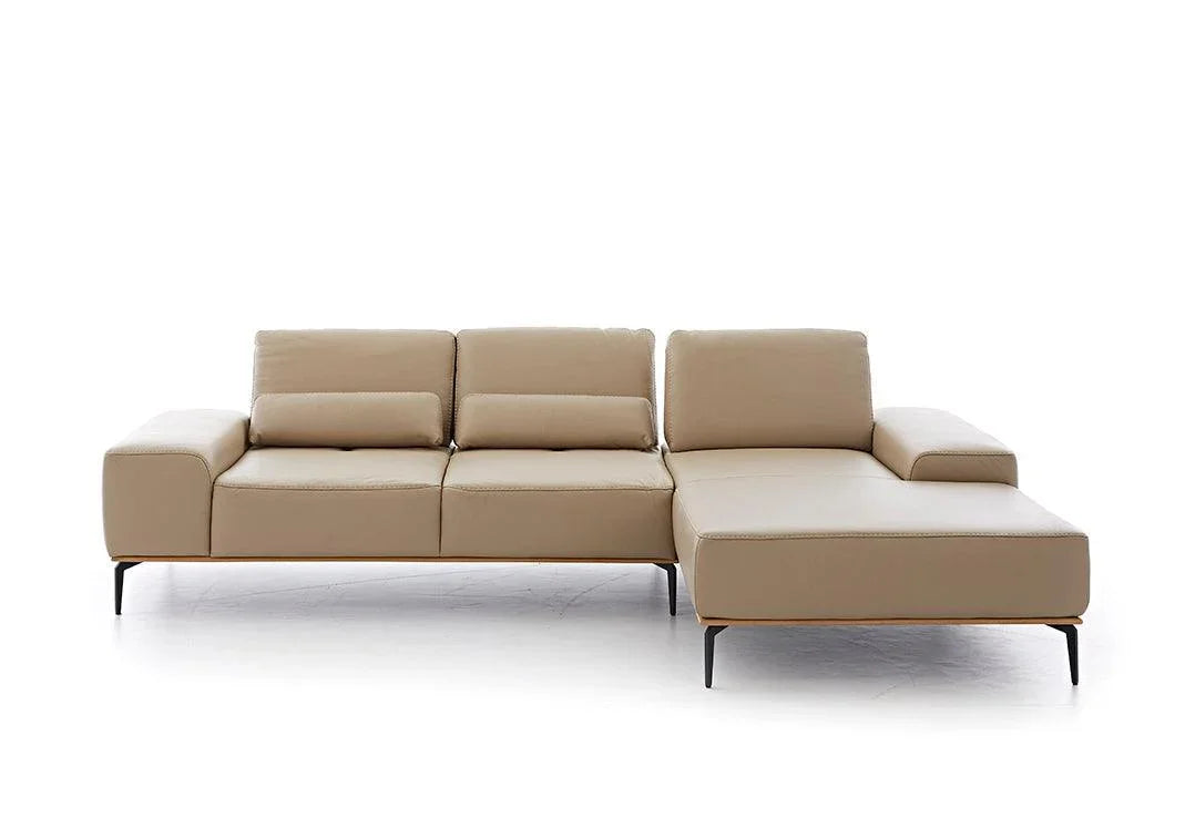 W.SCHILLIG Longchair run 16555 Leder Z73/21 stone – Komfortmöbel24
